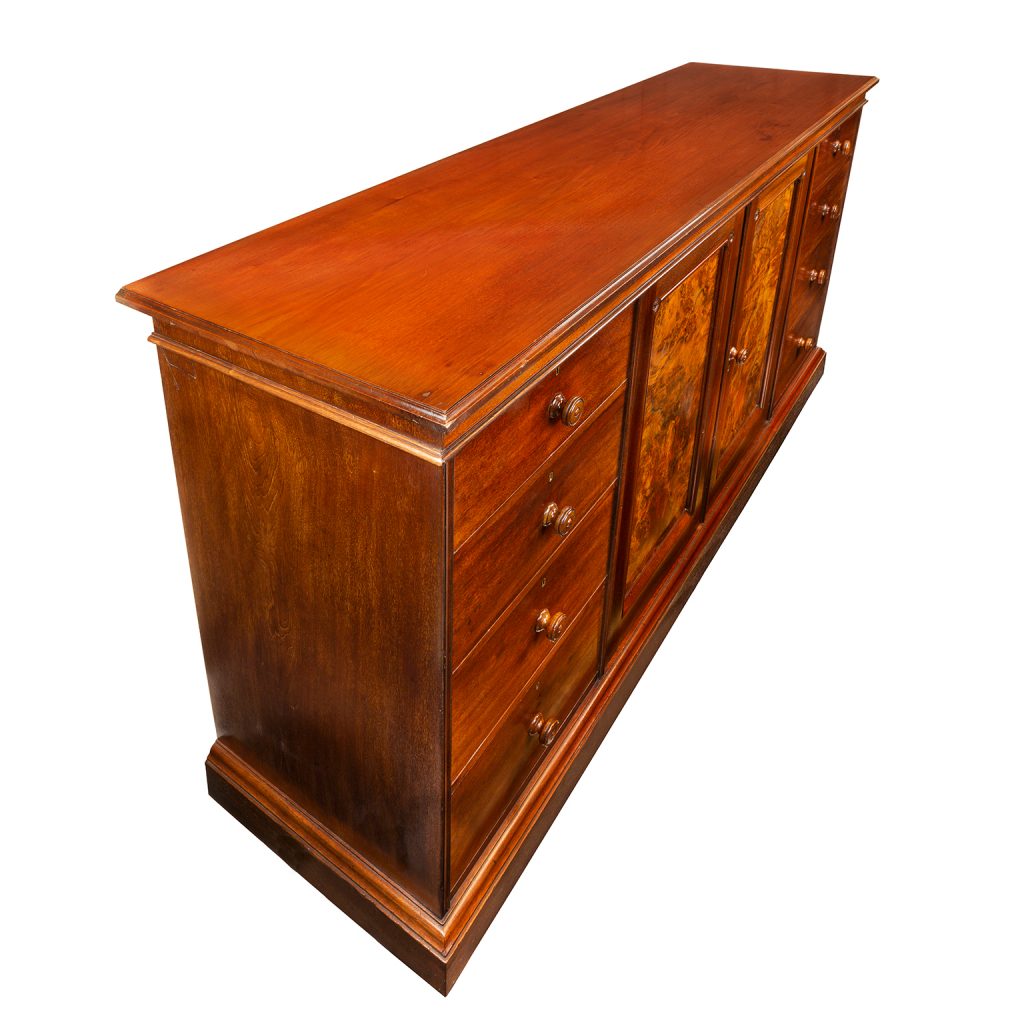 Gillows George IV mahogany and burr walnut compactum
